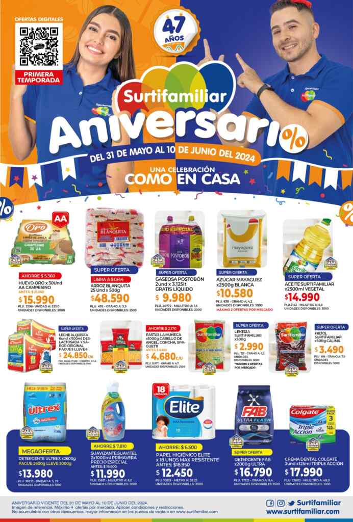 Catálogo Surtifamiliar Aniversario del 31 de mayo al 10 de junio 2024 - Cazaofertas Colombia