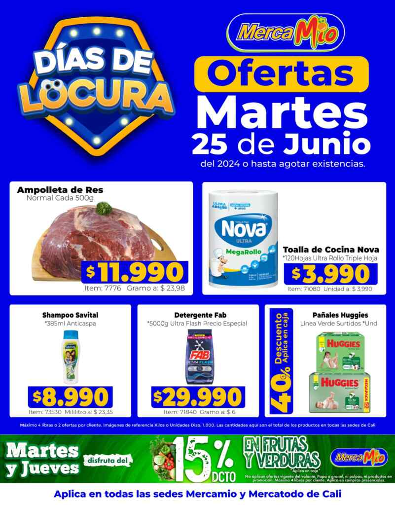Ofertas Mercamío y Mercatodo Días de Locura 25 de junio 2024 - Cazaofertas Colombia