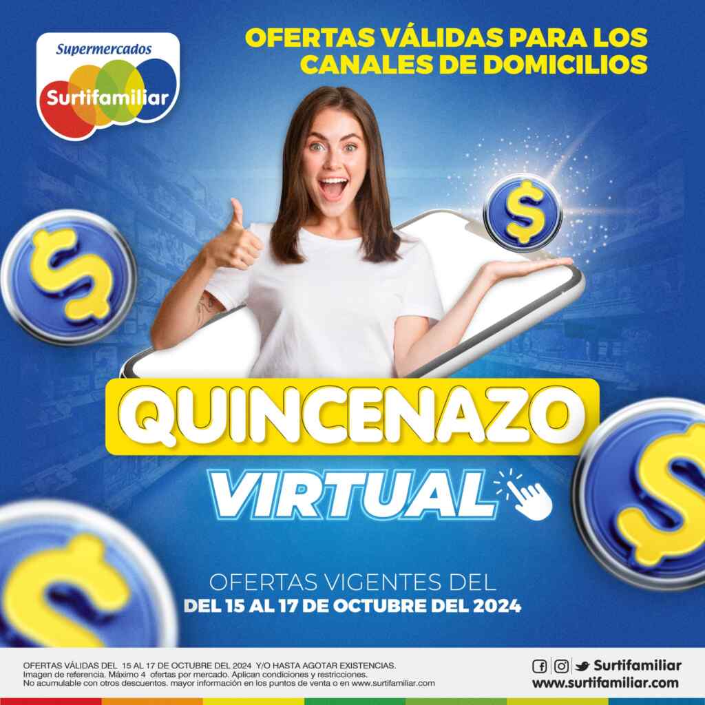 Catálogo Surtifamiliar Quincenazo Virtual del 15 al 17 de octubre 2024 - Cazaofertas Colombia