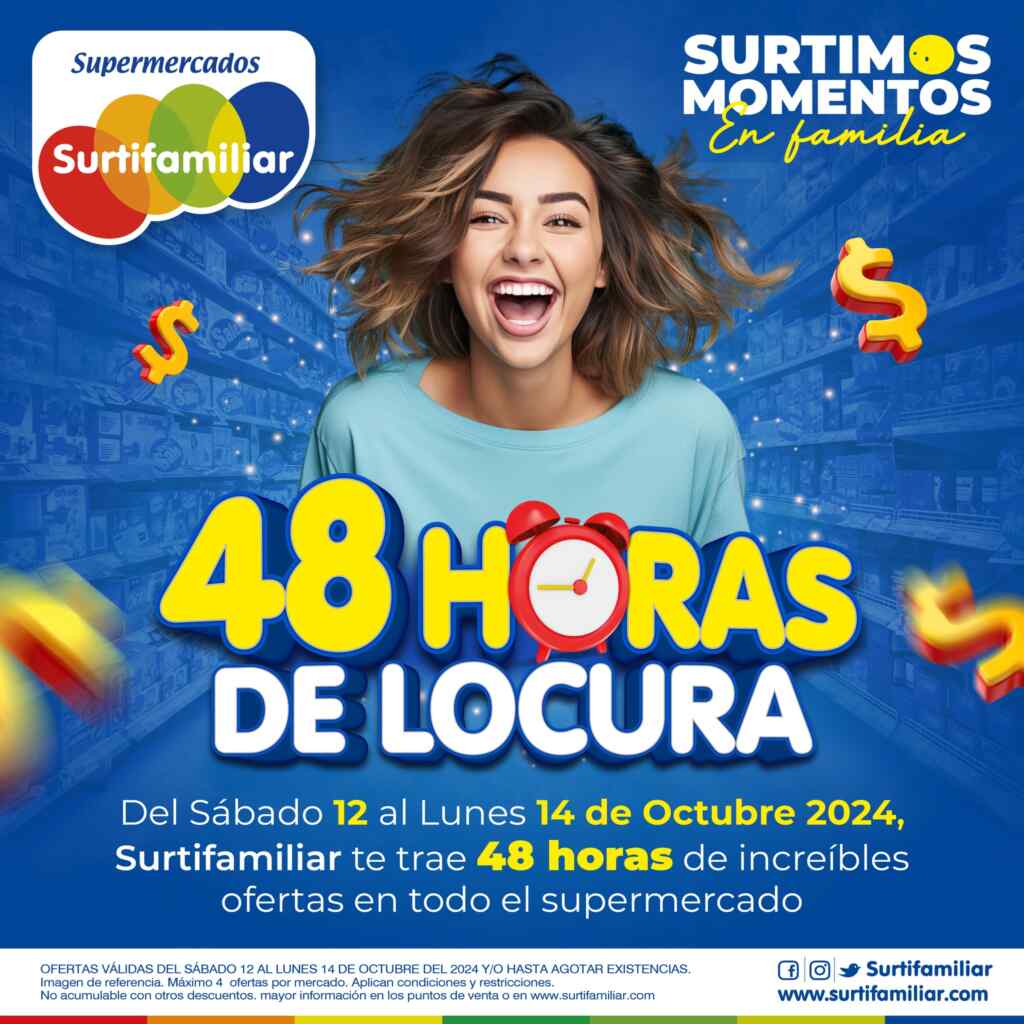 Catálogo Surtifamiliar 48 Horas de Locura del 12 al 14 de octubre 2024 - Cazaofertas Colombia